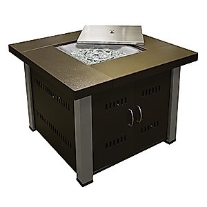 Hiland GS-F-PCSS 40,000 BT Propane Fire Pit, Large, Two Toned Hammered Bronze