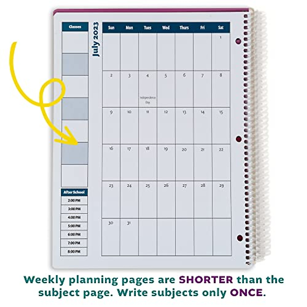 Order Out Of Chaos 2023-2024 Academic Planner, Daily, Weekly & Monthly Time Management School Agenda, Size 8.5x11 (July 2023-June 2024),Blue/Teal