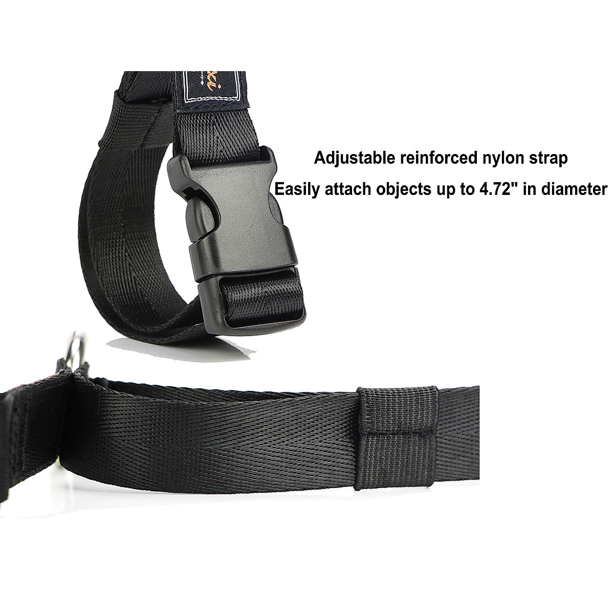 PACMAXI Round Strong Handy Hooks Clips Organizer Hanger for Walker, Rollator, Crutches, Wheelchair, Shopping Cart, 2 Pack (Black)