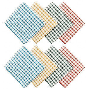 HFGBLG Cotton Cleaning Rags Terry Dish Cloths for Washing Dishes, Set of 8 Dish Rags for Cleaning, Light and Soft Dish Towels for Kitchen Drying Dishes, 11.8 Inch x 11.8 Inch (Mix Color)