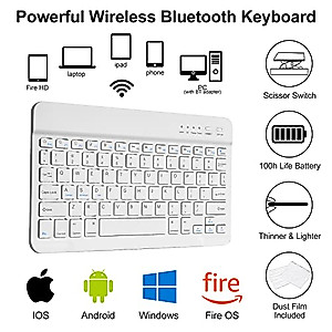 Keyboard Case for All-New Kindle Fire HD 10 and Fire HD 10 Plus Tablet (Only Compatible with 11th Generation 2021 Release)Slim Lightweight Protective Cover with Detachable Bluetooth Keyboard(Blue)