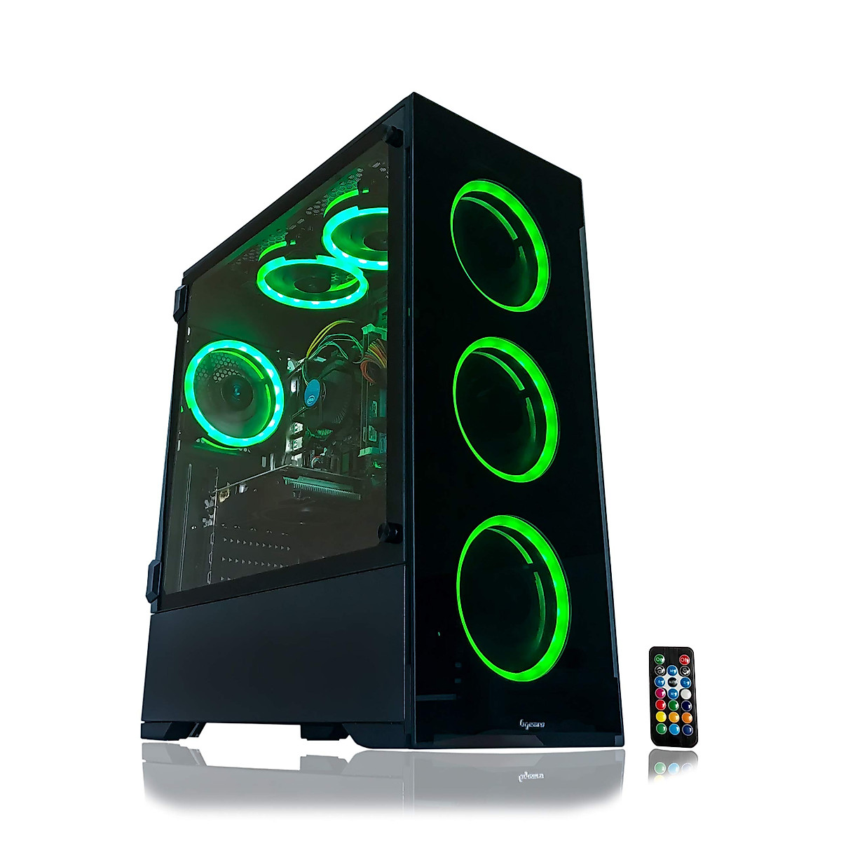Alarco Gaming PC Desktop Computer Intel 3.70GHz,16GB Ram,512 GB SSD,Windows 11 pro,WiFi Ready,Video Card RX 580 8GB, 6 RGB Fans with Remote