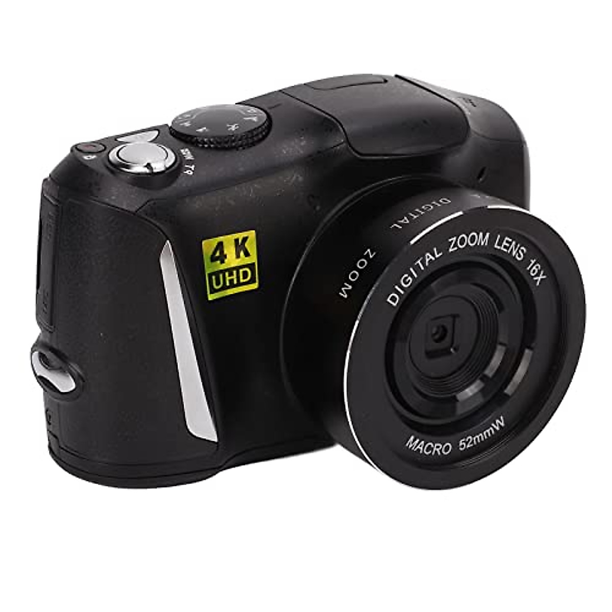 Digital Camera, Ultra HD 12MP Video Camera, DSLR Camera with 3.2in IPS Screen, 16X Digital Zoom, Wide Angle Lens, Macro Lens, 1500mAh Battery (Black)