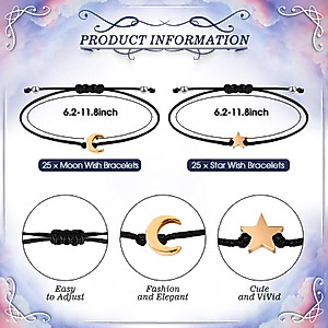 Henoyso 50 Set Over the Moon Baby Shower Favors for Guests a Message from the Bump Wish Bracelets Baby Shower Bracelets Twinkle Twinkle Little Star Party Favors for Guests Thank You Gifts