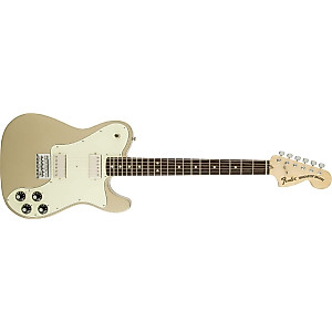 Fender Chris Shiflett Deluxe Telecaster Electric Guitar, with 2-Year Warranty, Shoreline Gold, Rosewood Fingerboard