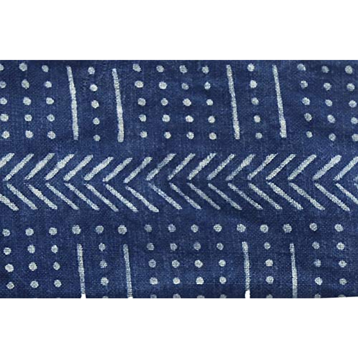 Trade Star Beautiful Indigo Mudcloth Throw Blanket Ethnic Block Print Blanket with Tassels Indian Hand Loomed Cotton Throw Blanket for Home Decor (Pattern 9)