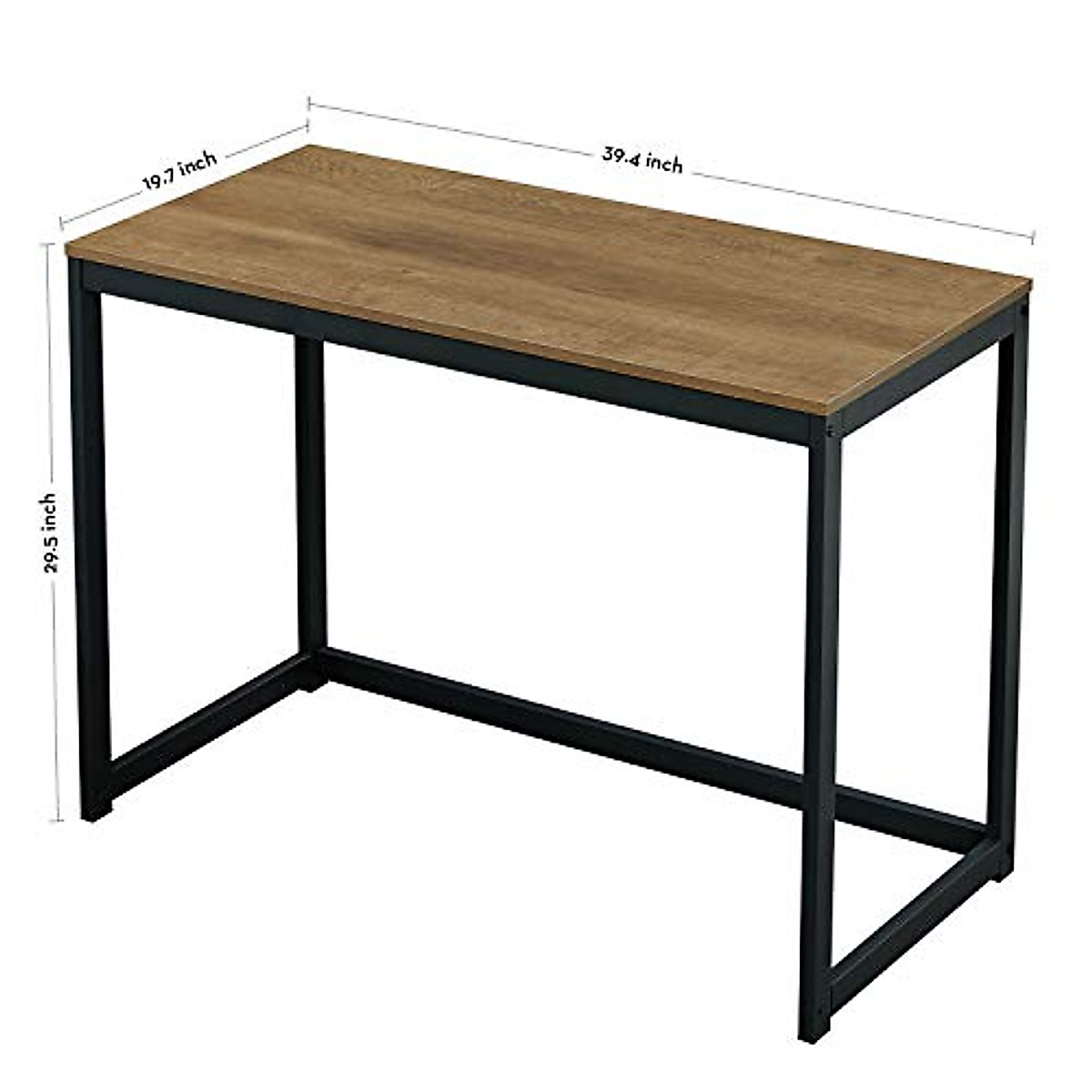 WOHOMO Small Computer Desk 39” Simple Modern Desk with Large Legroom Study Writing Desk for Home Office, Dark Brown