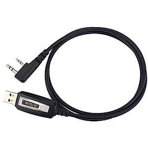 Retevis 2 Pin 2 Way Radio USB Programming Cable Compatible with Retevis RT22 RT21 RT68 RT22S RT19 RT86 RT15 H-777 NR10 RT85 RB89 RB29 Baofeng UV-5R BF-888S Arcshell AR-5 TYT Walkie Talkie(1 Pack)