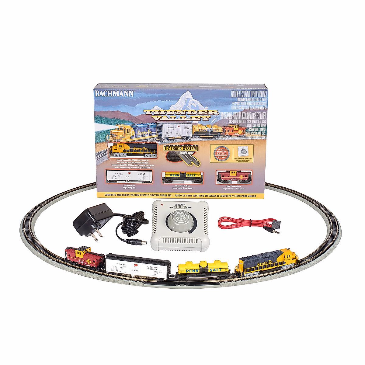Bachmann Trains - Thunder Valley Ready To Run Electric Train Set - N Scale Multi ,Medium