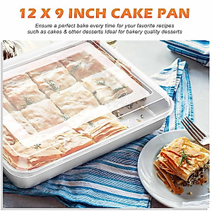 Herogo Baking Pan with Lid, 9 x 12 Inch Stainless Steel Lasagna Pan Deep, Rectangle Cakes Bakeware with Lid for Brownies Casseroles, Non Toxic & Dishwasher Safe