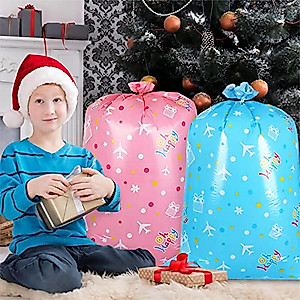 HANSWARE Extra Large Gift Bag for Presents,Shower Gift Bags for Boys, Jumbo Baby Gift Bag for Wedding Wrapping,Birthday, Party,Giant Huge Gifts- 56" x 36" (Blue Plane, 1 Count)