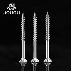 JOUGU Wood Screws #14 × 2-3/4 inch Torx Star Drive Deck Screws Flat Head M6 × 70 Countersunk T30 Self Tapping Thread Cut 100pcs Carbon Steel Galvanized, (Small Box)