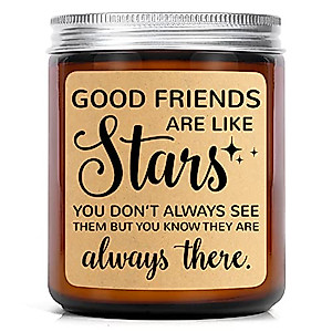 Good Friends are Like Stars Gifts - Lavender Scented Candles, Funny Birthday Christmas Gifts for Women Friends, Girlfriend, Mom, Sisters, Besties Scented Candles for Men Women