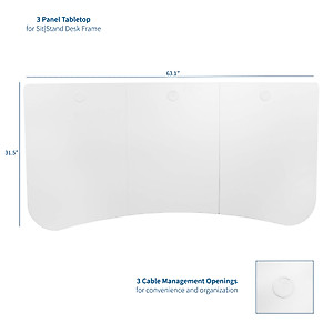 VIVO 63 x 32 inch Universal Table Top for Standard and Sit to Stand Height Adjustable Home and Office Desk Frames, White Desktop, DESK-TOP1W