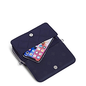 Vera Bradley Women's Performance Twill All in One Crossbody Purse With RFID Protection, Classic Navy, One Size