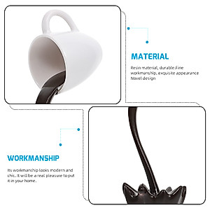 FOMIYES Spilling Coffee Cup Decor Floating Coffee Cup Mug Resin Suspend Coffee Cup Decoration for Office and Home Resin Craft Funny Table Centerpieces Floating Coffee Cup Statue