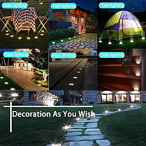 OLENYA Solar Ground Lights 8 Pack Led Solar Garden Lights Lamp Outdoor Disk Light Waterproof In-Ground Outdoor Landscape Lighting for Lawn Patio Pathway Garden Yard Deck Walkway Flood Light