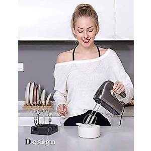 DmofwHi Hand Mixer Electric with Timer and Digital Screen,9-Speed Mixer Electric Handheld with 6 Stainless Steel Accessories,400W Powerful Electric Hand Mixer with Storage Case(Silver)