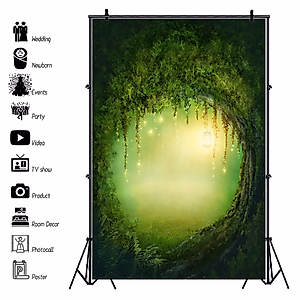 Baocicco Backdrop 3x5ft Enchanted Forest Photo Background Wonderland Fairyland Mystic Photo Booth Props Glitter Fantasy Backdrops for Adventure Scenery Photography Wedding Travel Journey Vacation