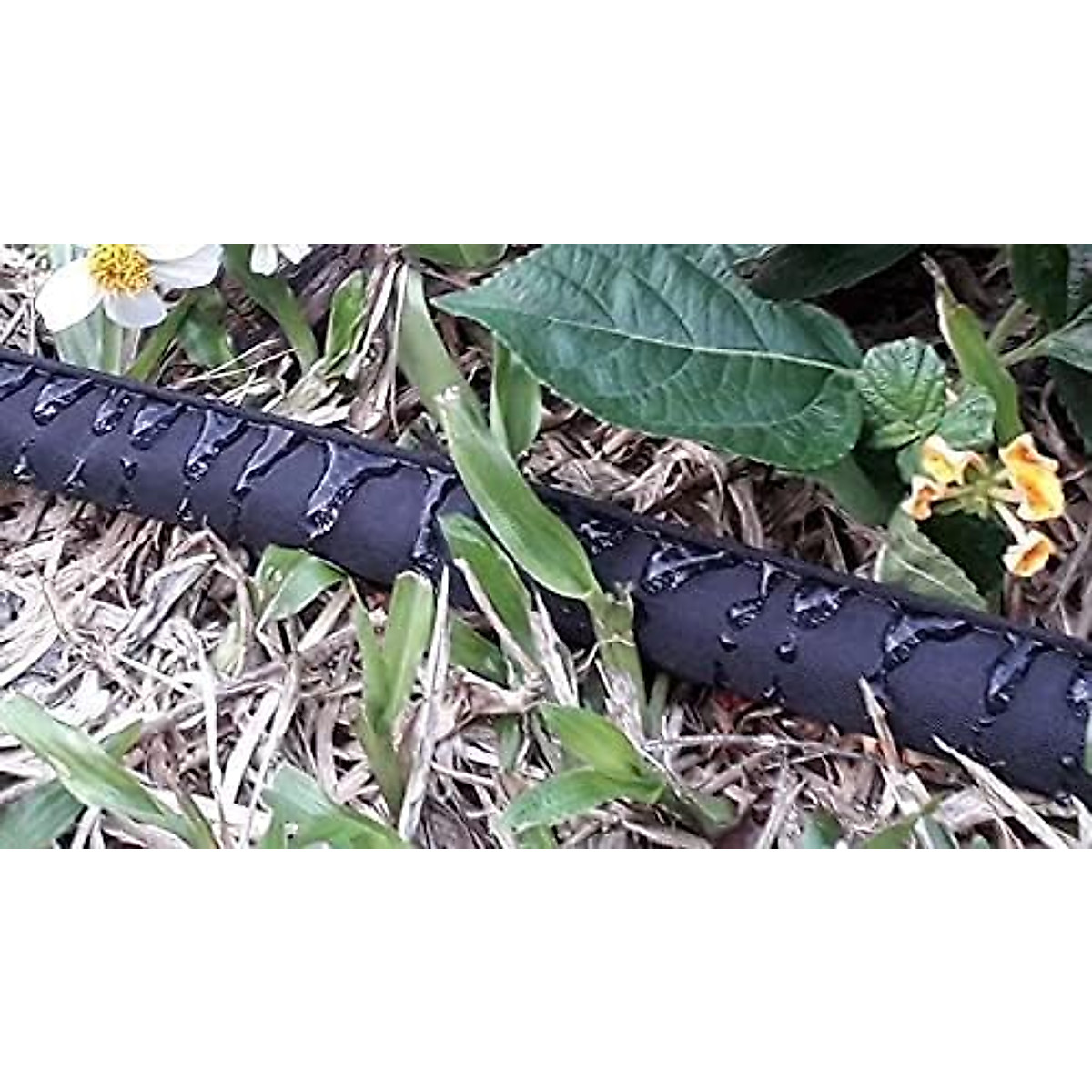 LINEX Garden Flat Soaker Hose 1/2" x 25 ft with Stake for Garden Beds Drip Sprinkler Hoses Heavy Duty Save Water 80%