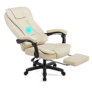 WYKDD High-Back Leather Executive Office/Computer Chair with Arms - Ergonomic Swivel Chair (Color : Black)