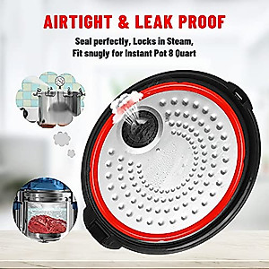 Mocoosy 3PCS Silicone Sealing Ring 8 Qt for Instant Pot Sealing ring 8 Quart, InstaPot Gasket 8qt, Replacement Rubber Seals, Food-Grade Silicone Insta Pot Accessories for Instant Pot IP-DUO80 IP-LUX 8