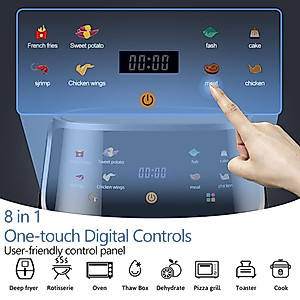 Air Fryer, 5.0 QT Large Capacity with Temperature Control, 8 Preset Recipes, Non-Stick Racks, Low-fat Healthy Grilling, Multi-functional Air Fryer Oven great for Home Use and Festive Gifts.