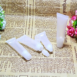 AYWFEY 20 Pcs 8 ml Empty Lip Gloss Tubes + Plastic Funnels + Pipette + Spatula, Refillable Travel Tubes, Clear Lip Balm Tubes, Empty Foundation Tube for DIY Lip Gloss Balm Cosmetic on Travel