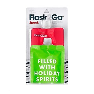 Flask2Go - The Foldable Flexible Flask for Tailgating, Camping, and Concerts (Red/Green)