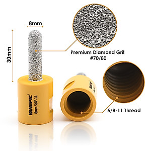 VANEPIC Diamond Mortar Raking Bit 5/16" x 1-3/16" for Brickwork Joint Mortar Removal and Tuck Pointing Granite Marble Masonry Stone Vacuum Brazed Bit (1, 8X30MM (5/16" x 1-3/16"))