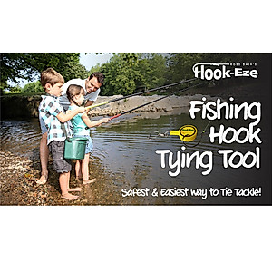 HOOK-EZE Quick Fishing Knot Tying Tool (Pack of 3), Standard Size - Easy Tying Fishing Hooks Cover - Line Cutter - Ideal for Saltwater & Freshwater Fishing - Blue, Green & Yellow