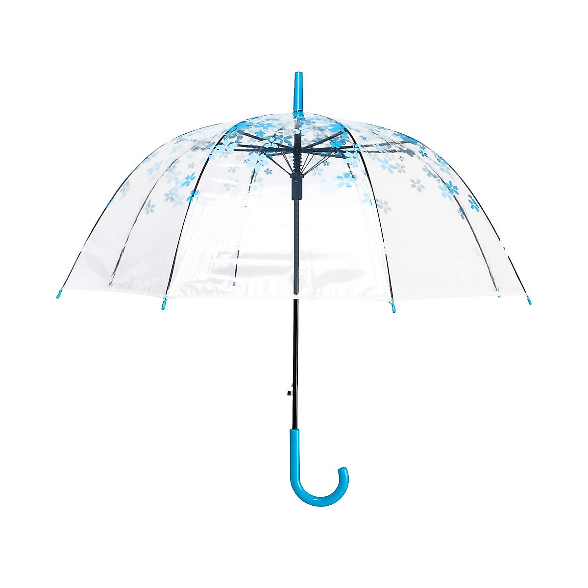 ThreeH Clear Cherry Umbrella Auto Open Transparent Windproof for Kids or Outdoor Weddings 32 Inches Diameter,KS11 Blue