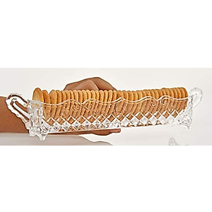 HOME-X Clear Glass Relish or Cracker Tray, Crystal Serving Tray – Set of 2, 11 ¾” L x 2 ½” W x 1 ½” H