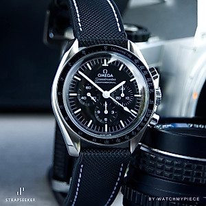 Strapseeker Theo Hybrid Nylon & FKM Rubber Performance Watch Band Replacement Watch Bands Quality Waterproof Watch Straps for Men & Women Deployment Clasp Pin Buckle Compatible with Most Watches