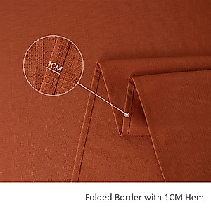 maxmill Slubby Textured Rectangle Tablecloth Water Resistant Wrinkle Free Spill-Proof, Soft Fall Table Cloth for Thanksgiving Parties Harvest Holiday Dinner, Halloween Decoration, 60 x 84 Inch Rust