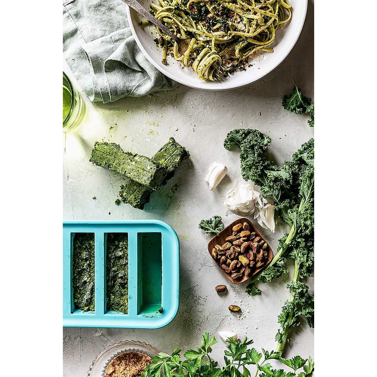 Souper Cubes 1/2 Cup Silicone Freezer Molds - Silicone Soup Freezer Trays with Lids for Freezing Food, Salsa, Broth, Baby Food and More - Silicone Freezer Tray with Lid - Aqua – 2-Pack