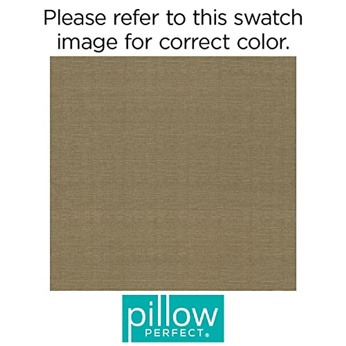 Pillow Perfect Monti Chino Solid Indoor/Outdoor Wicker Patio Sofa/Swing Cushion Tufted, Weather and Fade Resistant, 19" x 44", Tan