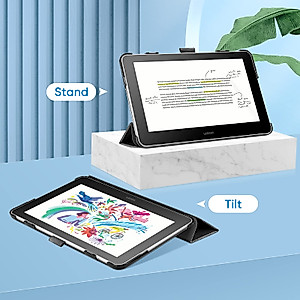 Fintie Case for Wacom One Drawing Tablet 13.3", Trifold Stand Lightweight Slim Shell Protective Cover for 13.3 inch Wacom One Drawing Tablet, Black