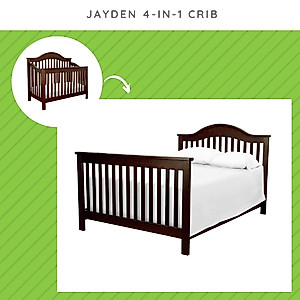 CC KITS Full Size Conversion Kit Bed Rails for Davinci Jayden 4-in-1 Crib (Espresso)