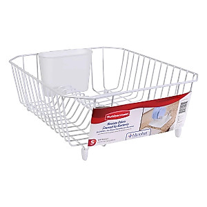 Rubbermaid 6008ARWHT White Twin Sink Dish Drainer