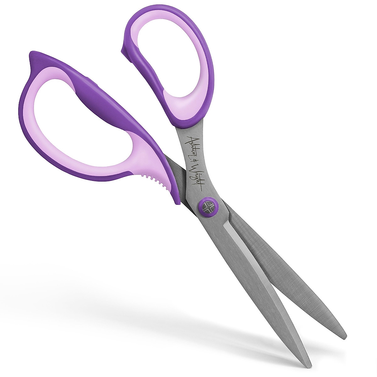 Ashton and Wright - Precision SG - Soft Grip Scissors for Office, Home, Kitchen, and Craft - 210mm / 8” - Steel Blades (Purple, Left Handed)