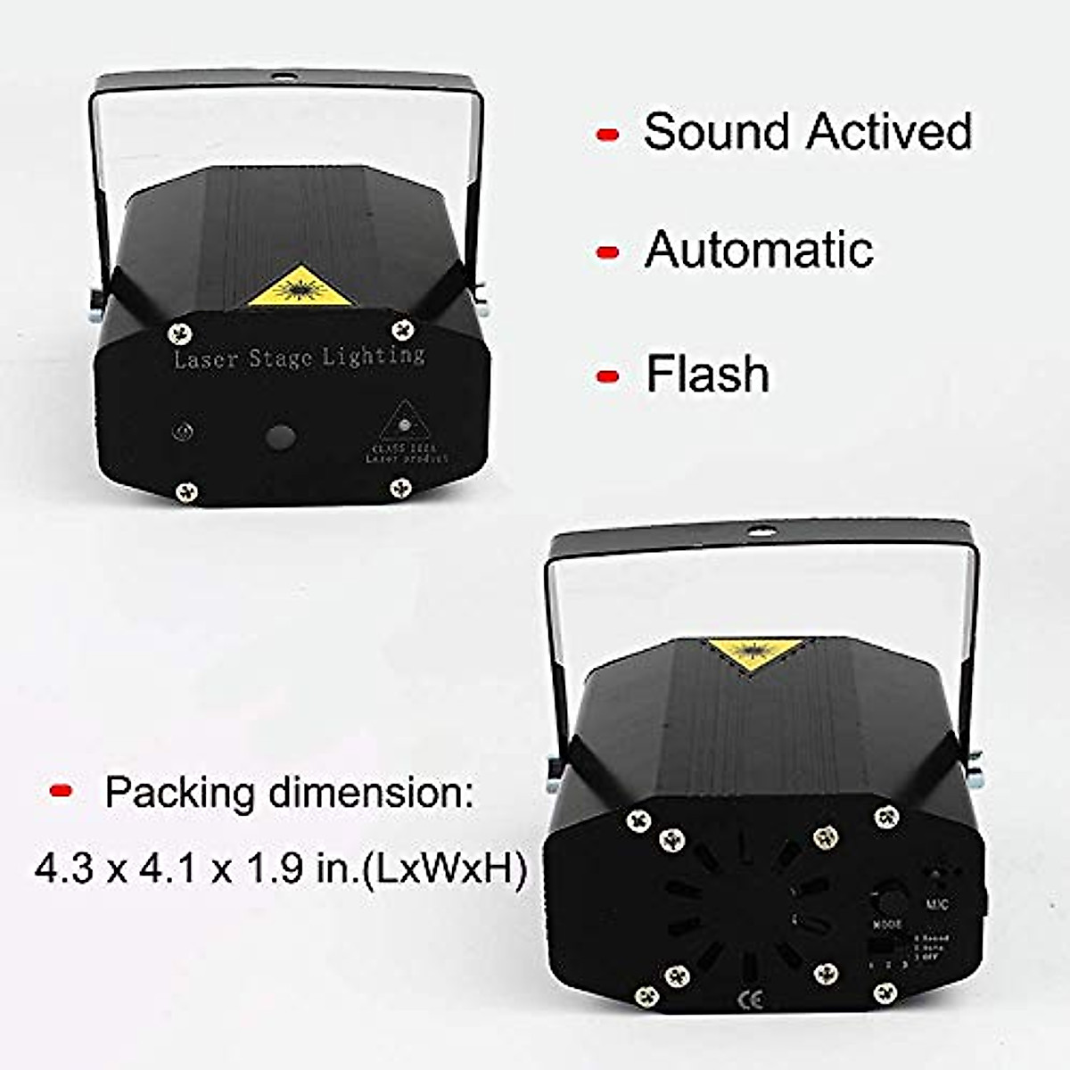 Party Lights,Disco DJ Lights Strobe Light Rave Stage Light Projector Effect Club Light Sound Activated with Remote Control for Parties Home Show Bar Club Birthday KTV DJ Pub Karaoke Christmas Holiday