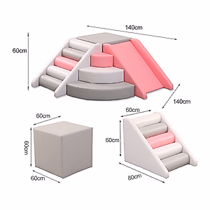 Climbing Blocks Kids Climbing Soft Foam Building Blocks Slide Step Ladder Rainbow Ladder Indoor Activity Playset, for Home Kindergarten Playground