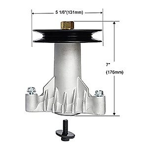 q&p 2 Pieces Garden Tractor 42" Spindle Assembly Bracket with Pulley Replaces 128285, 130794, 133172, 137641, 137645, 532128285, 532130794+Replaces Pulley 153535 Black Colour Pulley Surface