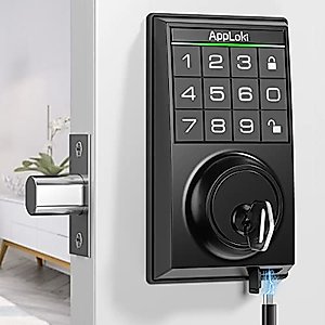 AppLoki Smart Lock, Electronic Keypad Deadbolt Lock, Keyless Entry Door Lock with Auto-Lock, 100 User Codes, Anti-Peeping Password, Easy to Install and Program, Keypad Door Lock for Home Bedroom