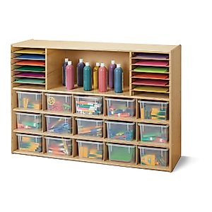 YoungTime Jonti-Craft 7032YT Sectional Cubbie-Tray Storage with Clear Bins