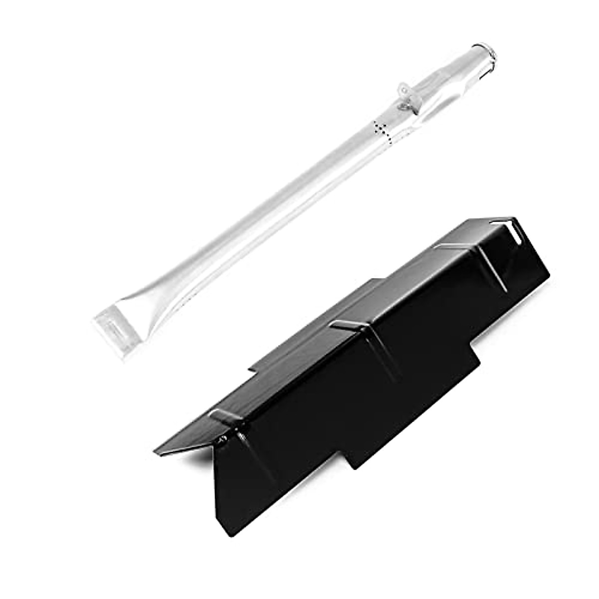 Hisencn Grill Replacement Parts for Dyna Glo DGC350CNP-D DGF350CSP DGF350CSP-D Grill, 2 PCS Heats Tents Heat Plates - Porcelain Steel, 2 PCS Straight Burner PipeTubes Repair Kit - Stainless Steel