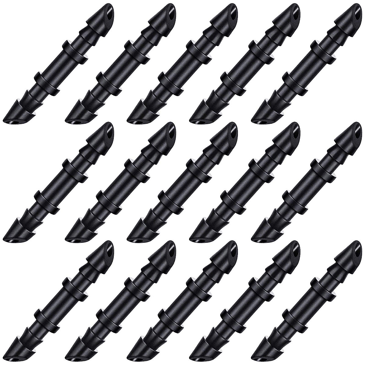 Mudder 150 Pieces Barbed Connectors Drip Irrigation 1/4" Barbed Coupling Fittings Barbed Connectors for 1/4 Inch Irrigation Tubing Drip Line Coupler for Drip Sprinkler Systems, Black