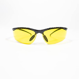 Ballard Pro/Tek Safety Glasses, Triple Lenses, Carbon Design, Hard Protective Case