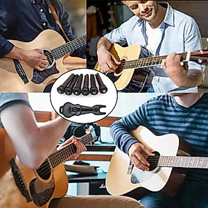 Cheerock 6pcs Acoustic Guitar Bridge Pins, Rosewood Abalone Dot Acoustic Guitar String Pins with Guitar Pin Puller, Bridge Pins Replacement Parts for Acoustic Guitar